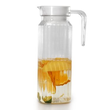 Plastic Juice Carafe with Lids (Set of 2) 50 oz Carafes for Mimosa Bar ...