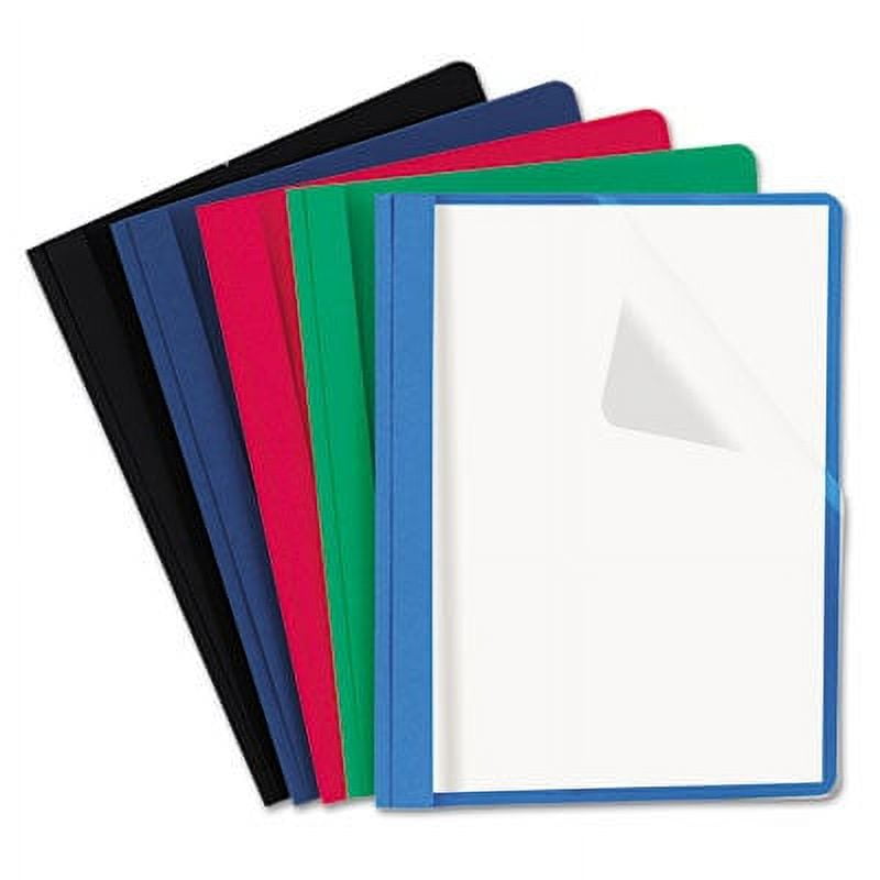 Clear Front Report Cover, Tang Fasteners, Letter Size, Assorted Colors ...