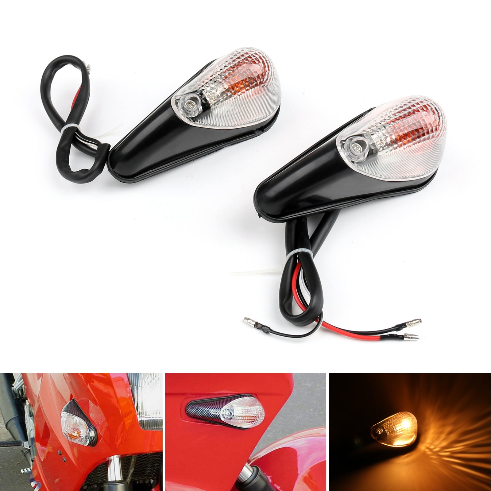 Clear Front Turn Signals For Kawasaki Ninja EX 250 1988-2007 - Walmart.com