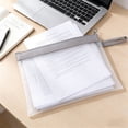 Clear Frosted TPU Waterproof File Bag Portable Zipper Document Pouch A4 ...