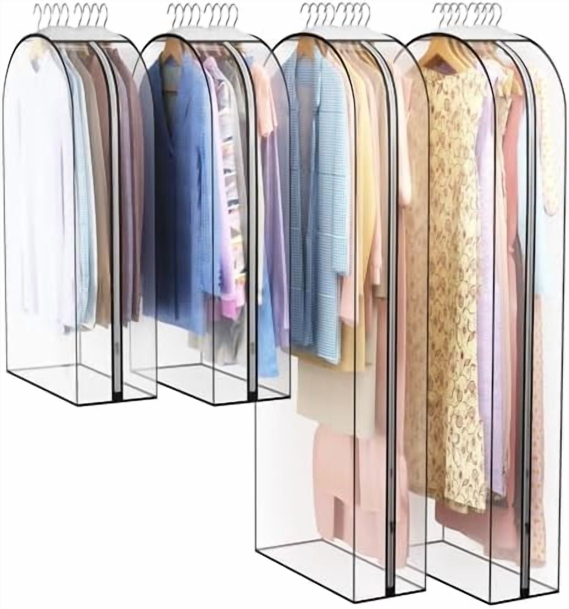 Clear Garment Bag for Hanging Clothes 10” Gusseted, 40&60” Suit Bags ...