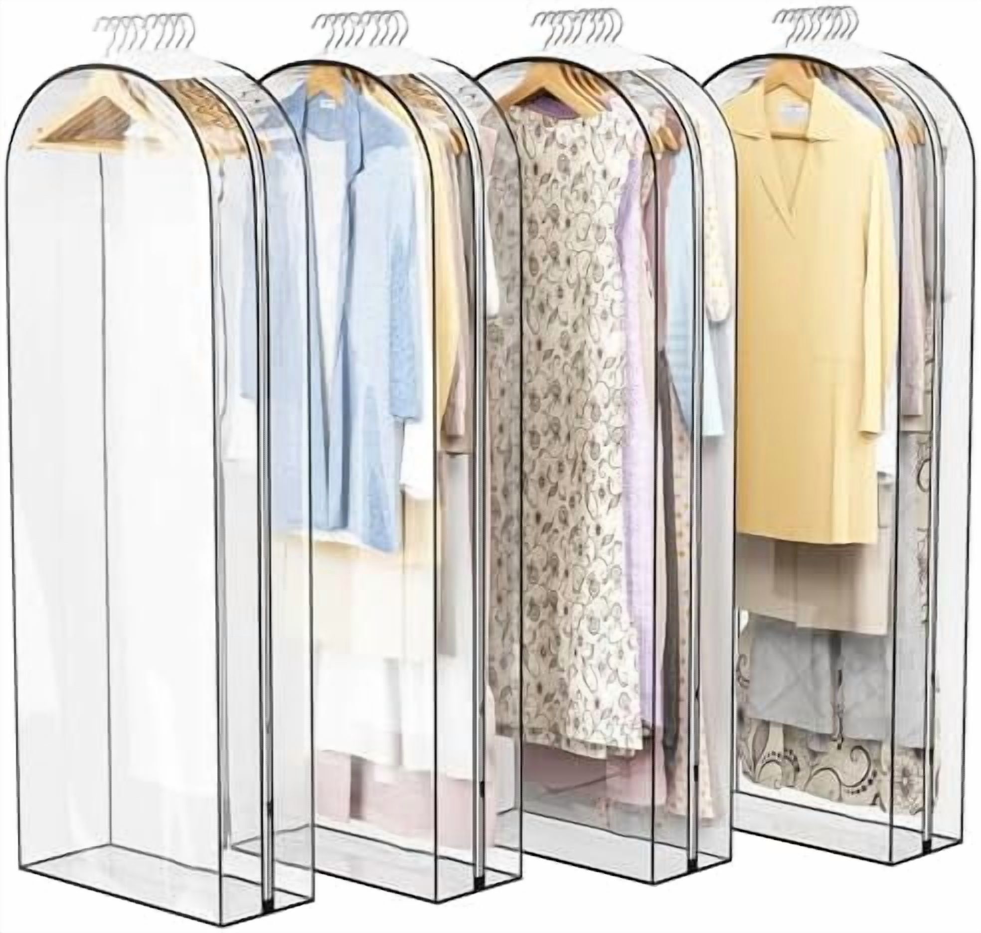 Clear Garment Bag for Hanging Clothes 10” Gusseted, 60” Suit Bags for ...