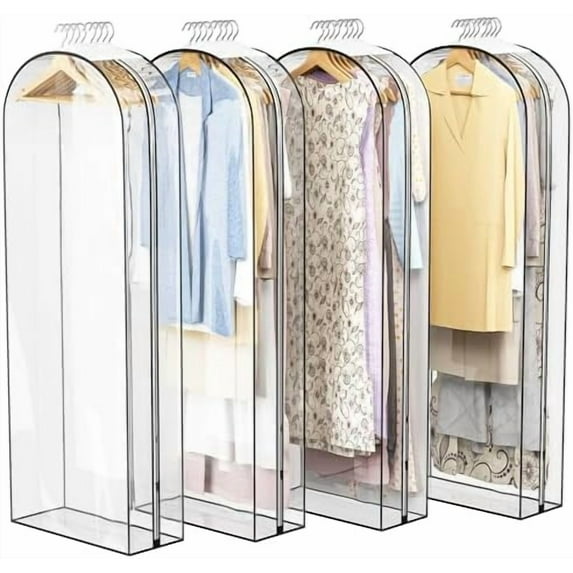 Clear Garment Bag for Hanging Clothes 10” Gusseted, 60” Suit Bags for ...