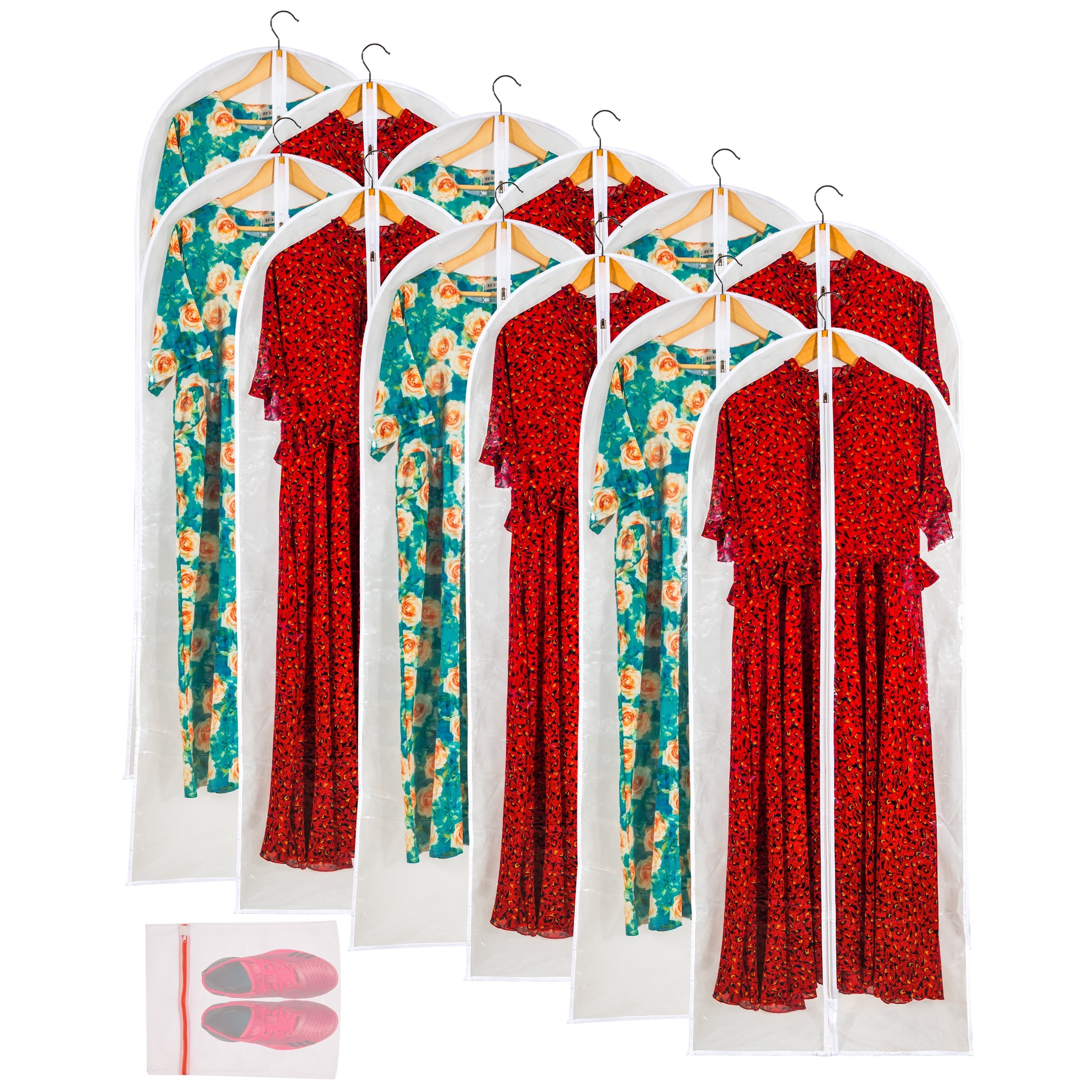 Clear Garment Bag Long Garment Bags for Gowns, Vinyl Dress Bags for ...