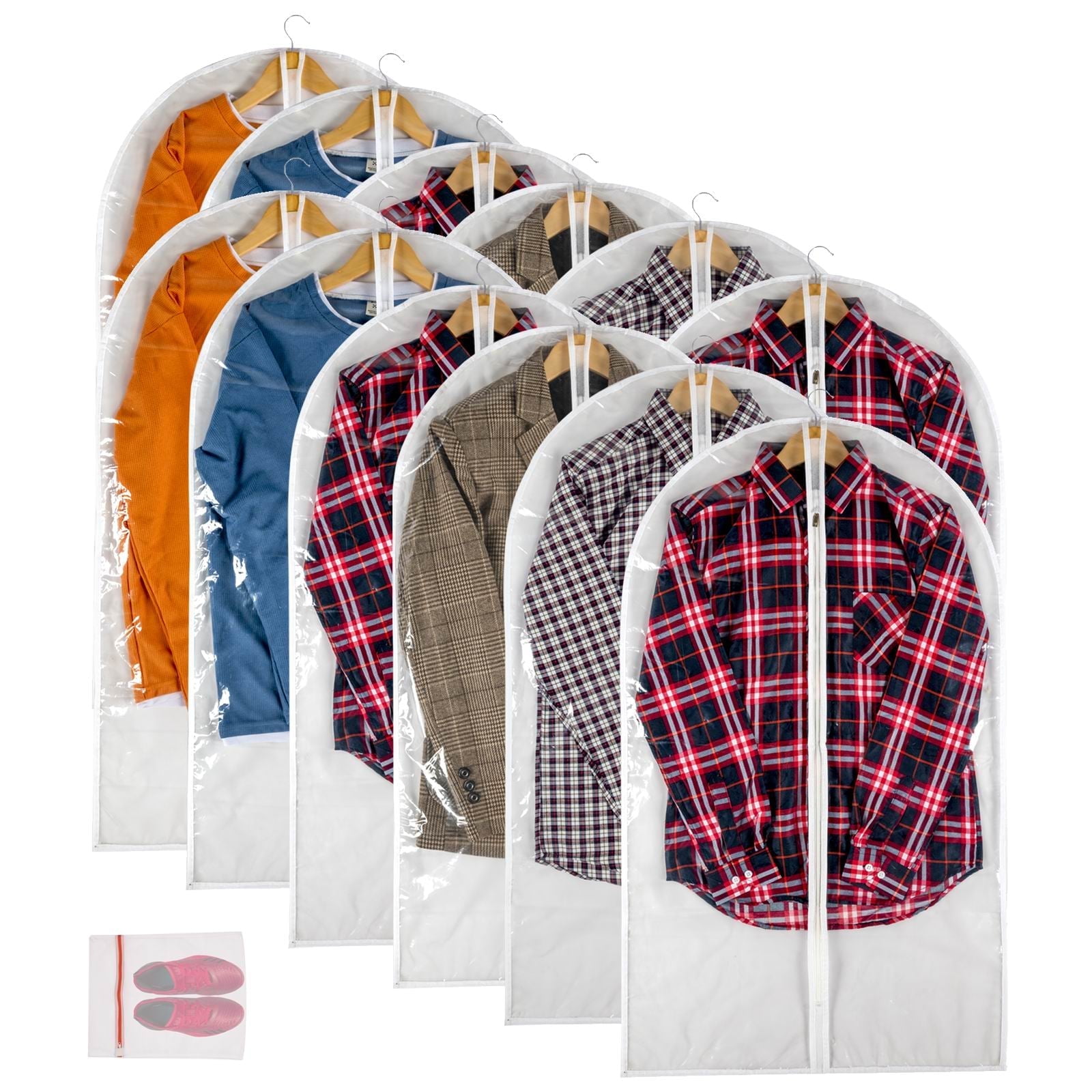 Clear Garment Bag Suit Bags for Closet Storage, Vinyl Garment Bags for ...