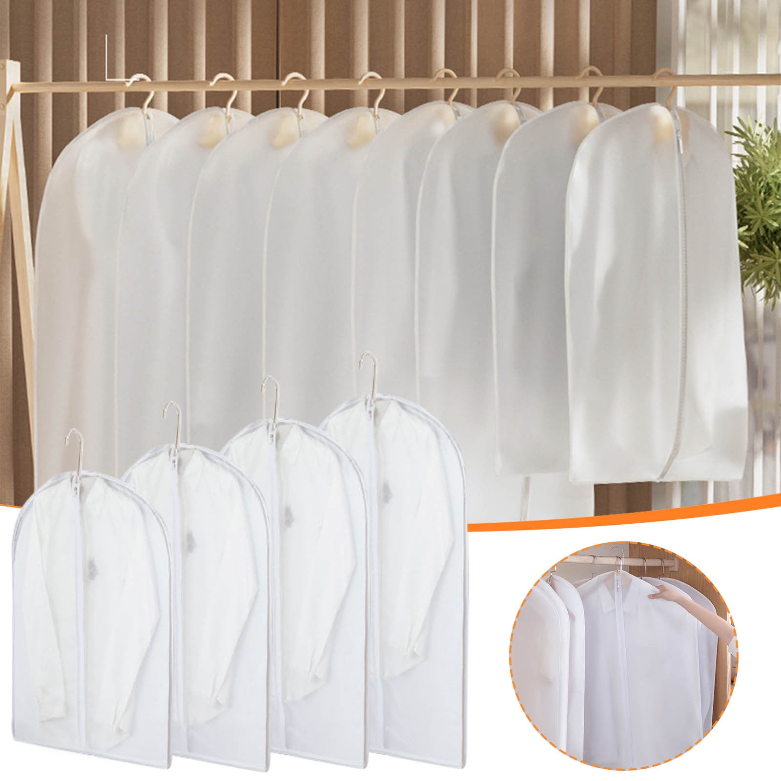Clear Garment Bags For Hanging Clothes, Clothes Covers Protecting Full ...