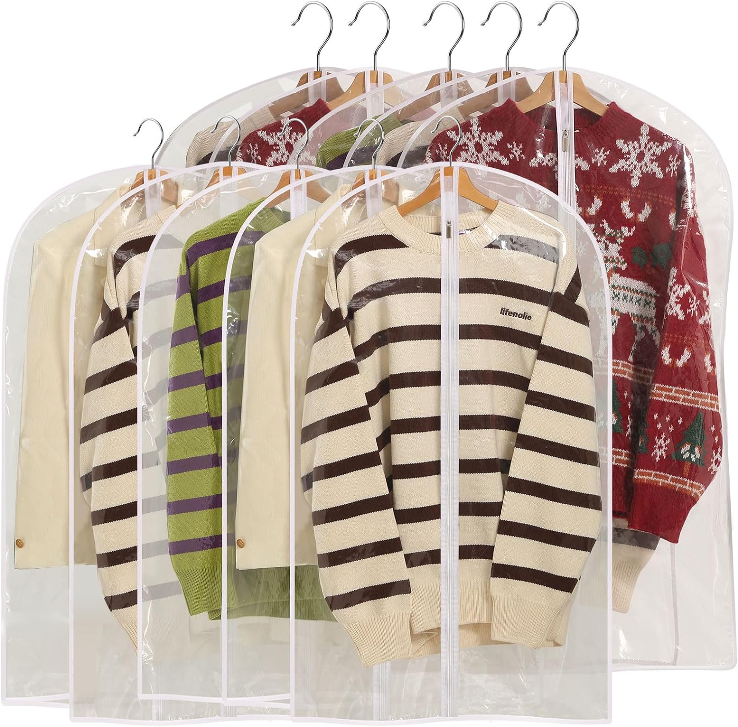 All Clear Garment Bags for Hanging Clothes, 40" Suit Bags for Closet ...