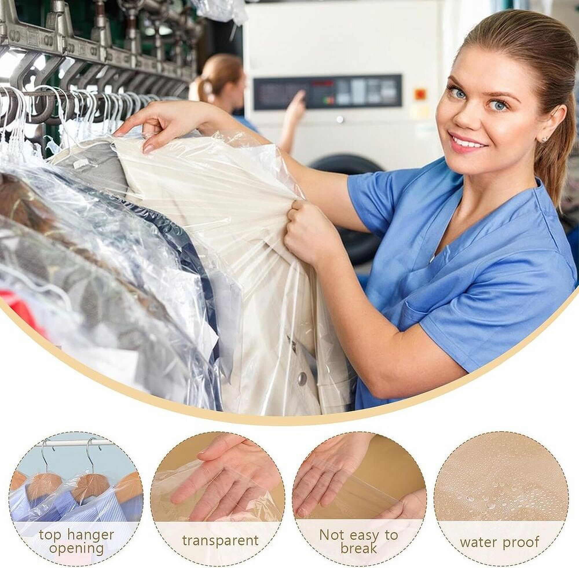 Clear Garment Bags for Hanging Clothes Dry Cleaner Bag Clothing ...