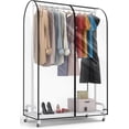 Clear Garment Rack Cover 47" L x 20" W 60" H, Clothes with Reinforced ...