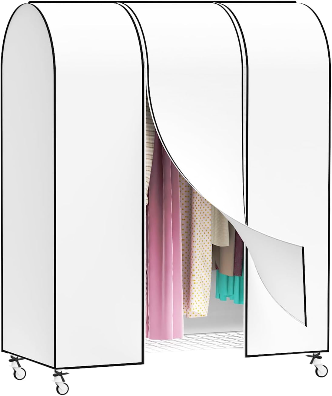 Clear Garment Rack Cover 6Ft Transparent Clothes Rack Cover Waterproof ...