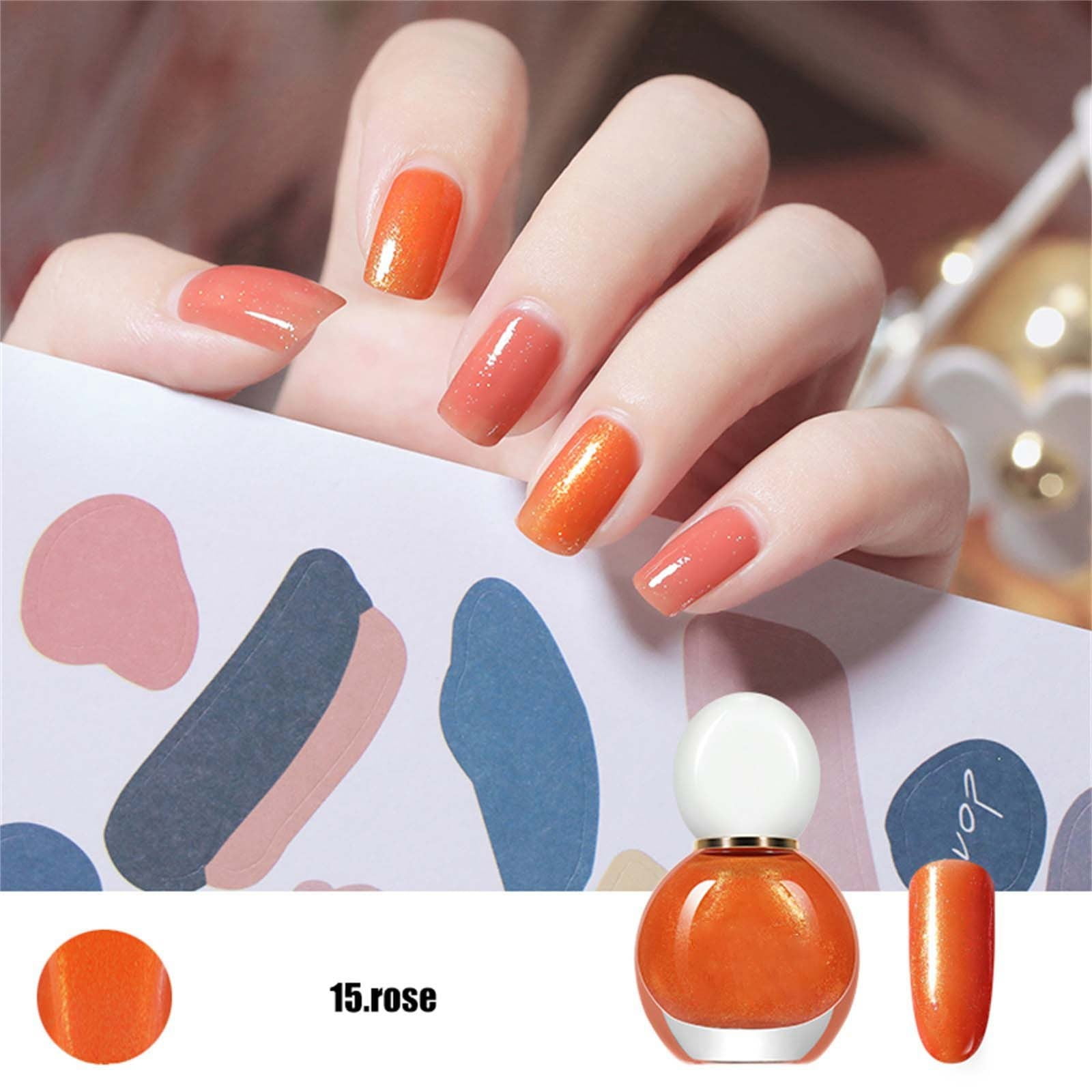 Clear Gel Polish Extra Long on Nails Roll on Glitter Short Clear on ...