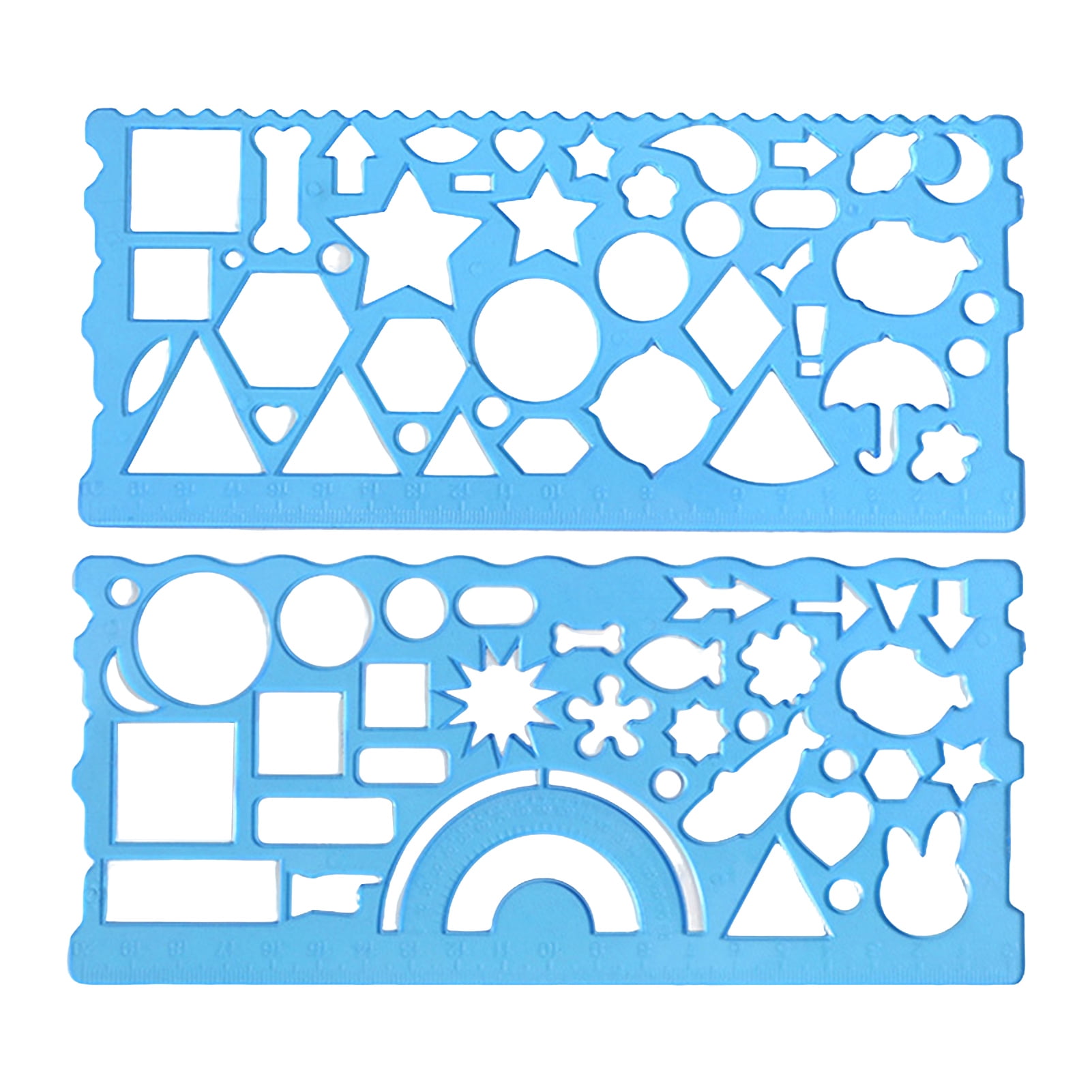 Clear Geometric Drawing Ruler Set 2Pcs Multifunctional Precise And Easy ...