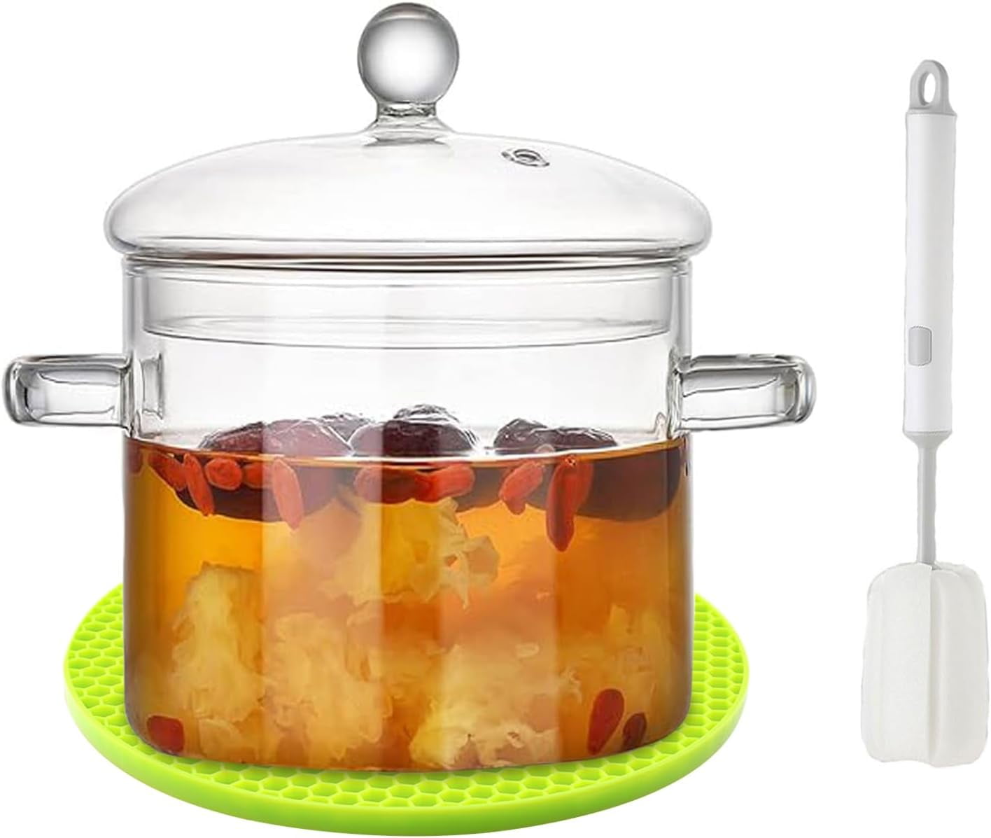 Clear Glass 3L/100 Fl OZ Potpourri Simmer Pot with Lid - Large Stove ...