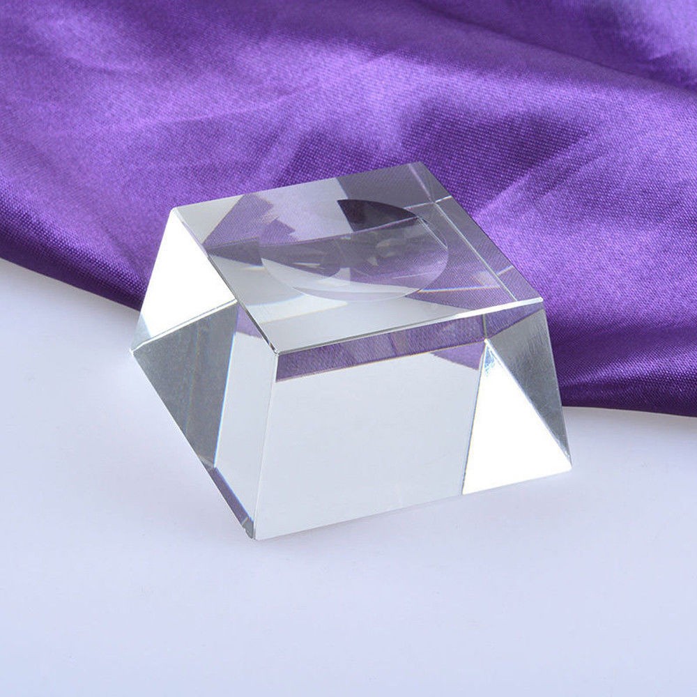Clear Glass Ball Stand for showcasing Square Dimple Blocks Crystal Ball ...