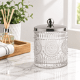 Clear Glass Bathroom Canister with Zinc Alloy Lid, 20 Fl Oz Capacity ...
