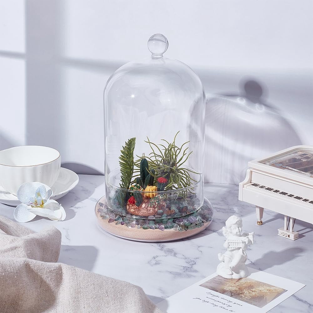 Clear Glass Bell Jar 8.26"x4.7" Glass Dome Cloche Antique Collectibles ...