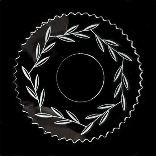 Clear Glass Bobeche with Etched Design Candle Ring Wax Catcher ...