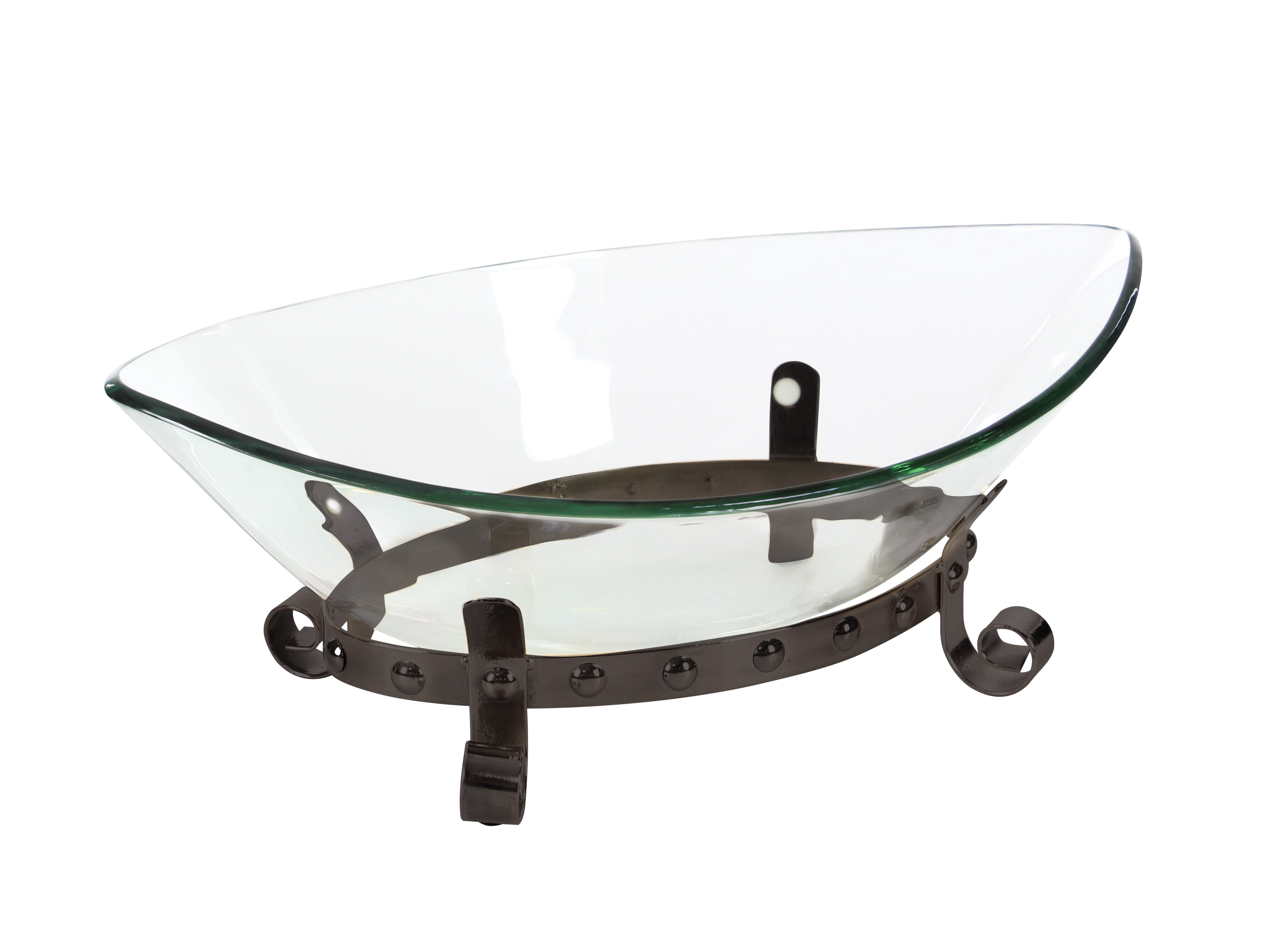 Clear Glass Bowl With Metallic Base - Walmart.com