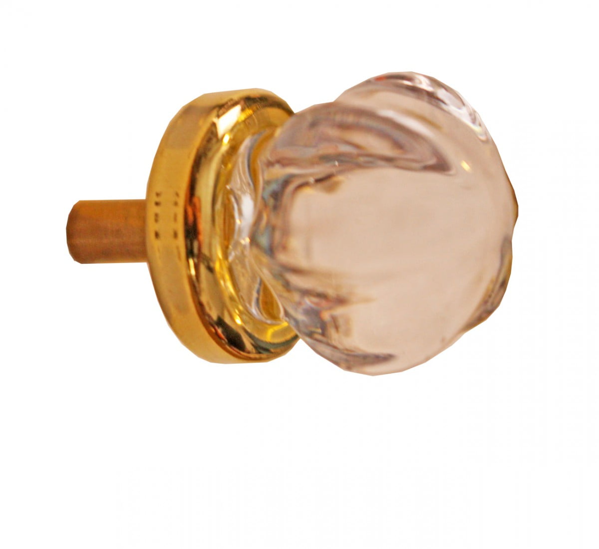 Clear Glass Cabinet Knobs 1" Dia W/ Brass Back Door Pull Handle Comes w ...
