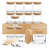Clear Glass Candle Jars for Making Candles Bulk, 12 Pack 10 oz Empty ...