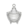 Clear Glass Candy Jar with Lid Diamond Cut Decorative Storage Container ...