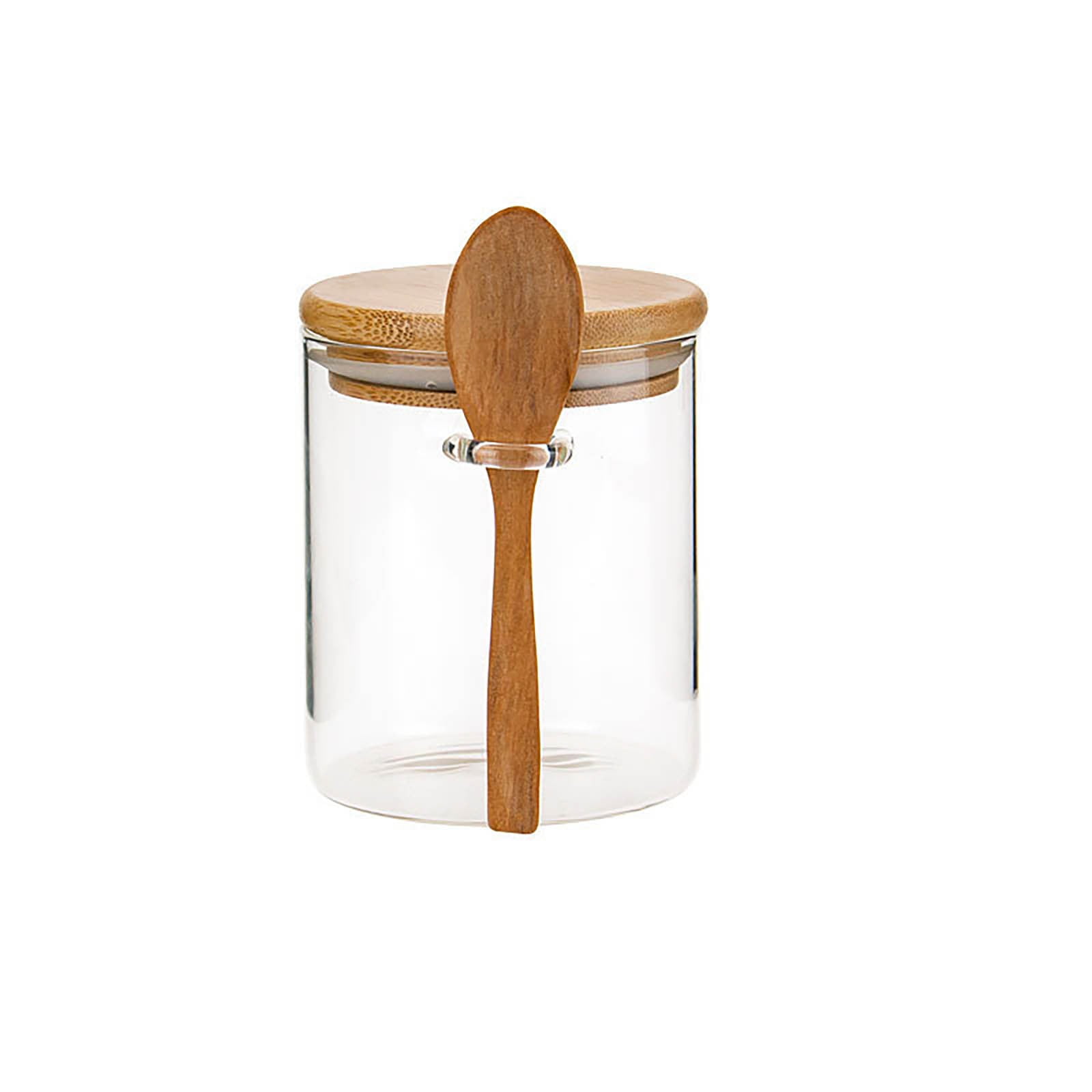 Clear Glass Canisters with Bamboo Lids-Airtight Food Storage Jars for ...