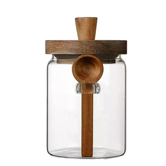 Clear Glass Coffee Bean Canister With Tight Seal For Dry Food Kitchen ...