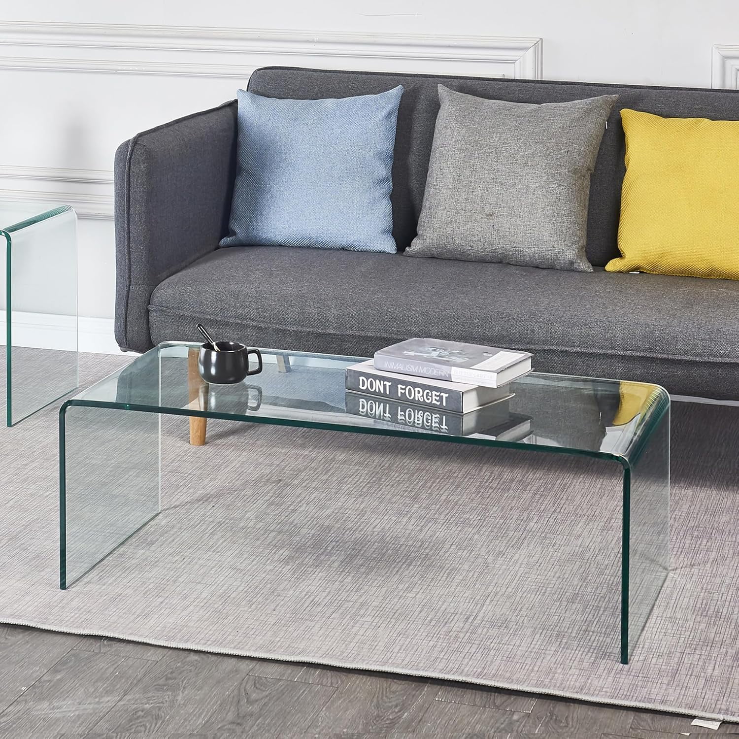 Clear Glass Coffee Table, Big Modern Coffee Tables for Living Room ...