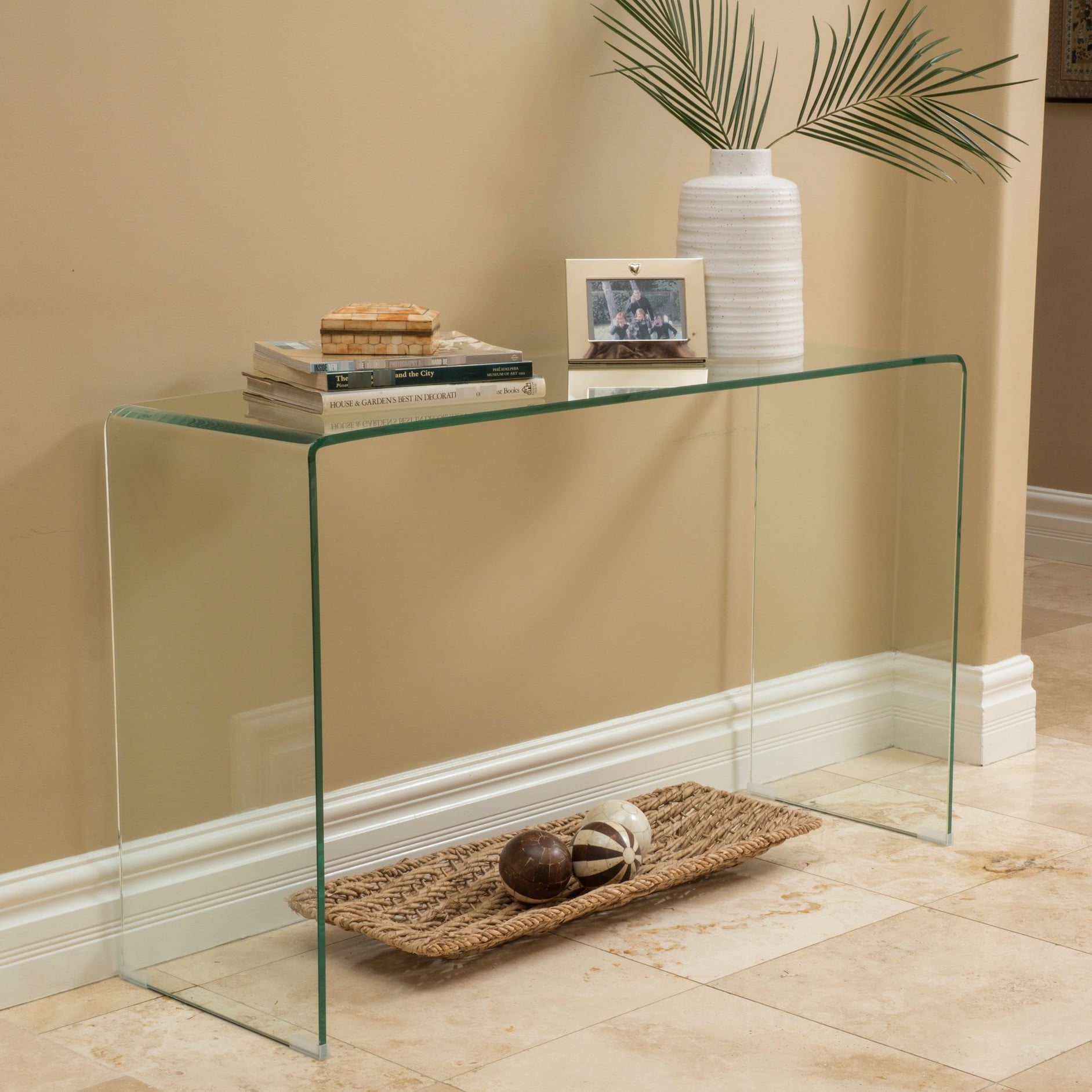 Clear Glass Console Table+Display Surface"-"Living Room/Entryway Use ...