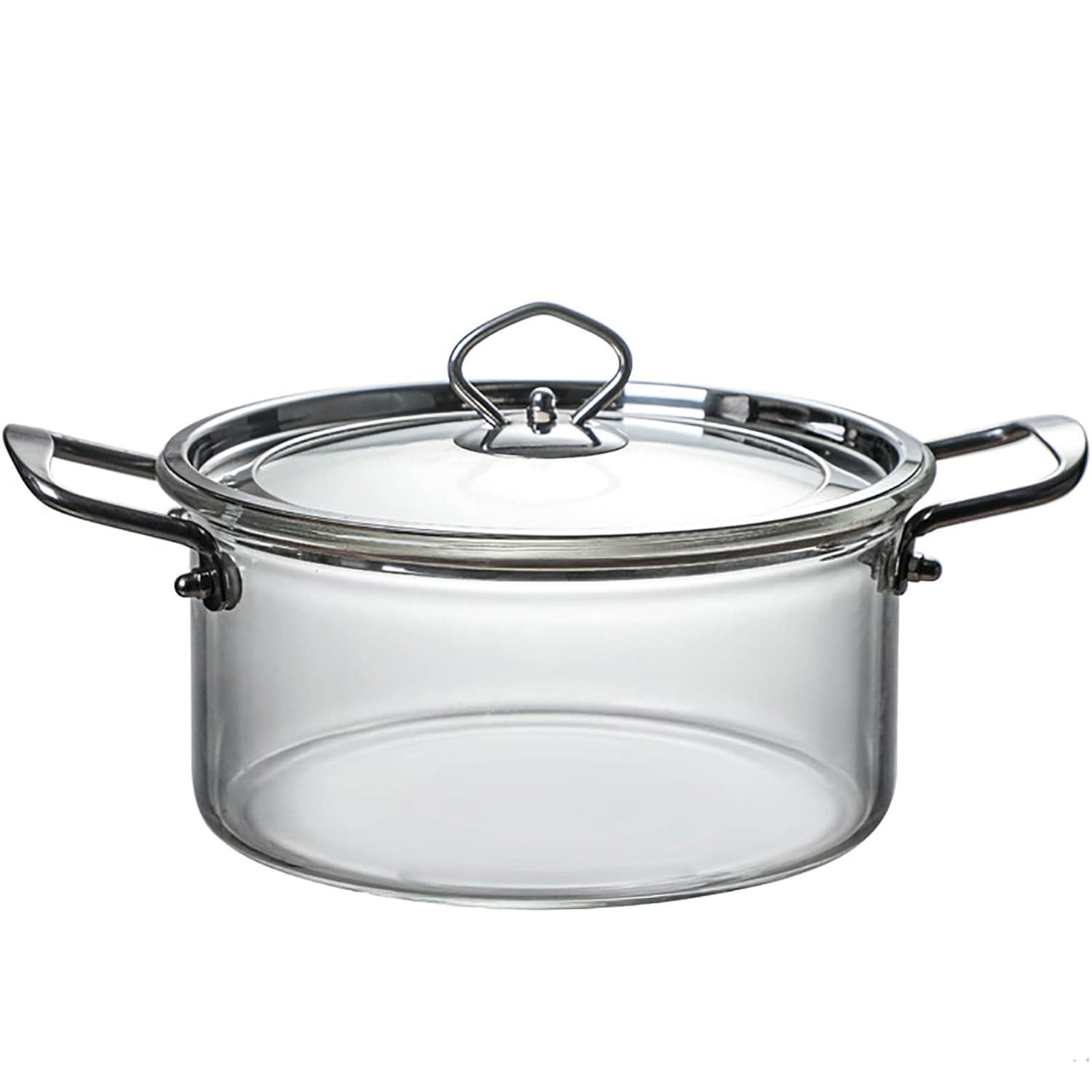 Clear Glass Cooking Pot Glass Saucepan with Lid, High Borosilicate Heat ...