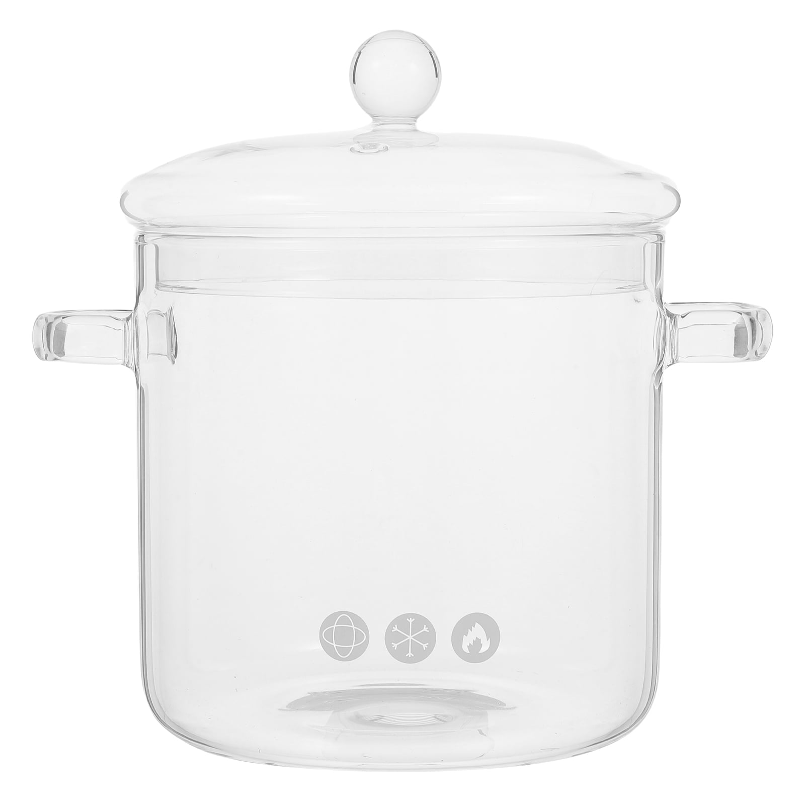 Clear Glass Cooking Pot with Lid 2.5L Heat Resistant Glass Saucepan ...