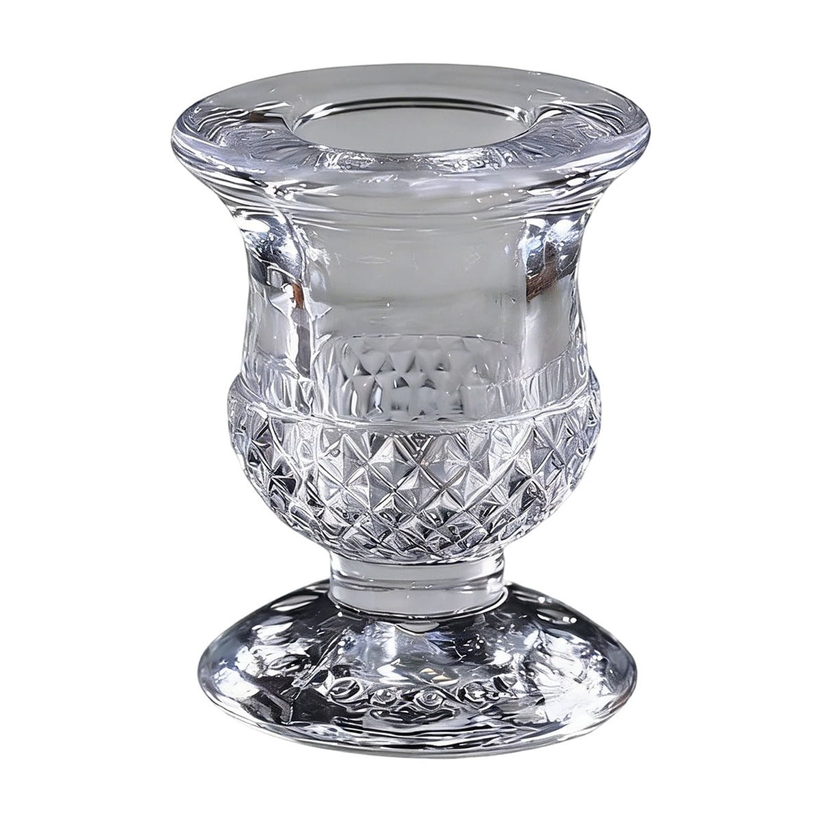 Clear Glass Crystal Candlestick – Decorative Taper Candle Holder for ...