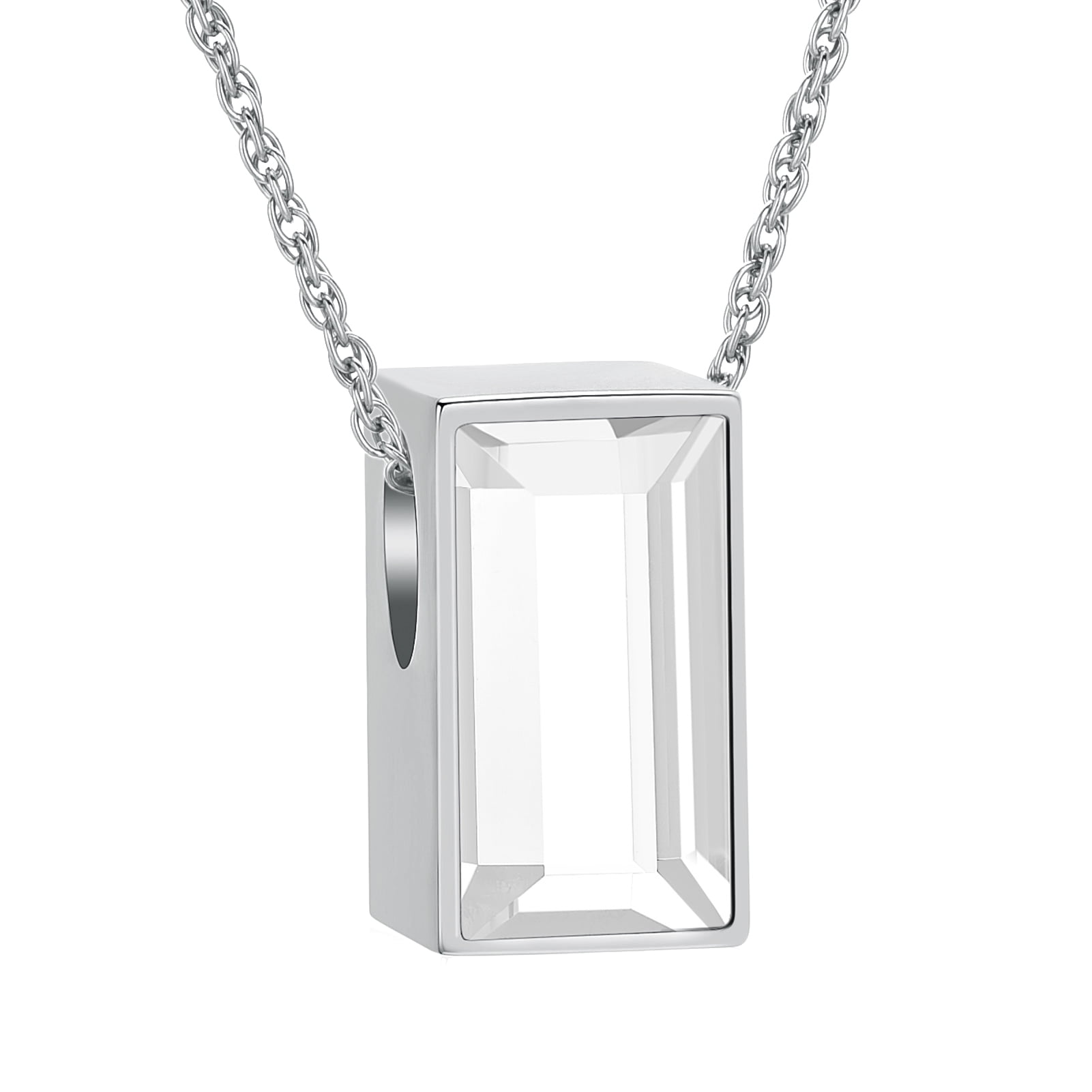 Clear Glass Cube Urn Pendant Memory Necklace for Cremation Ashes Liquid ...