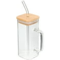 Clear Glass Cup Covered Beverage Cup Milk Drinking Cup Glass Water Cup