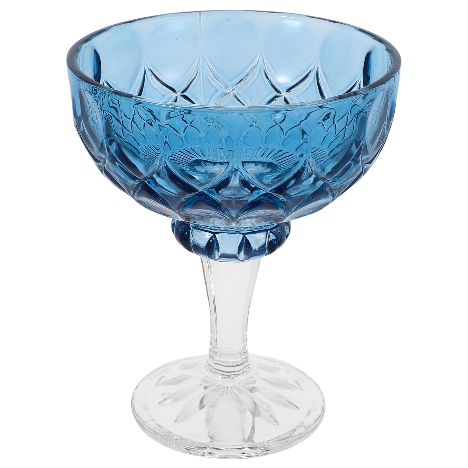 Clear Glass Dessert Bowl 220ml Footed Sundae Cup for Cereal Trifle ...