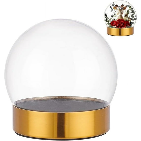 Clear Glass Dome 5.04×4.72 Inch Ball-Shaped Clear Glass Display Case ...