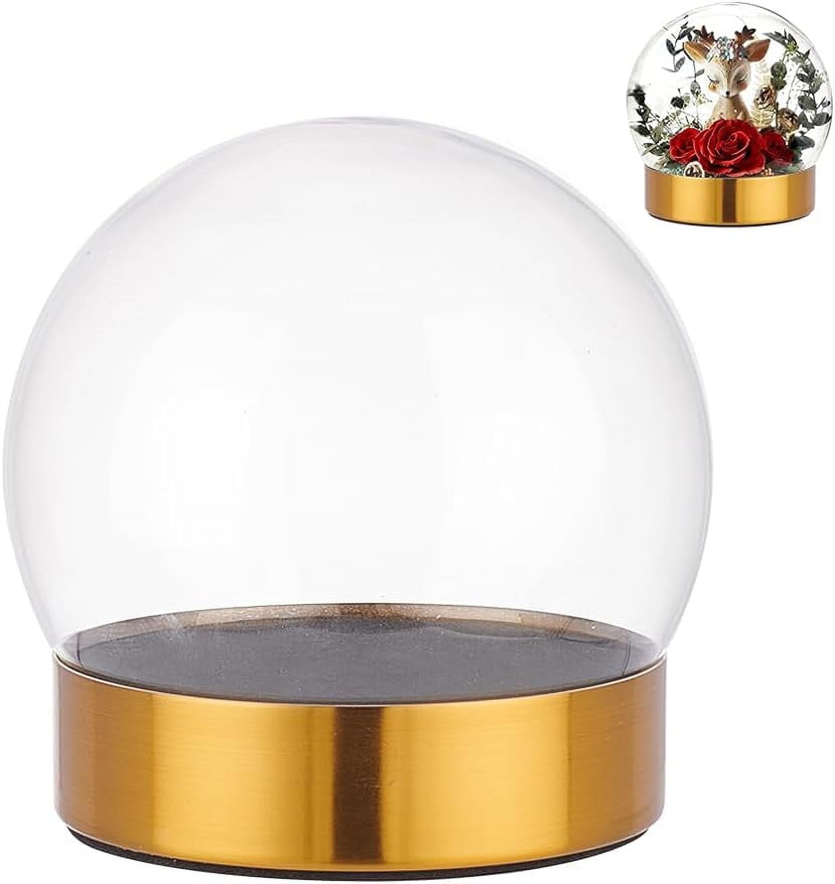 Clear Glass Dome 5.04×4.72 Inch Ball-Shaped Clear Glass Display Case ...