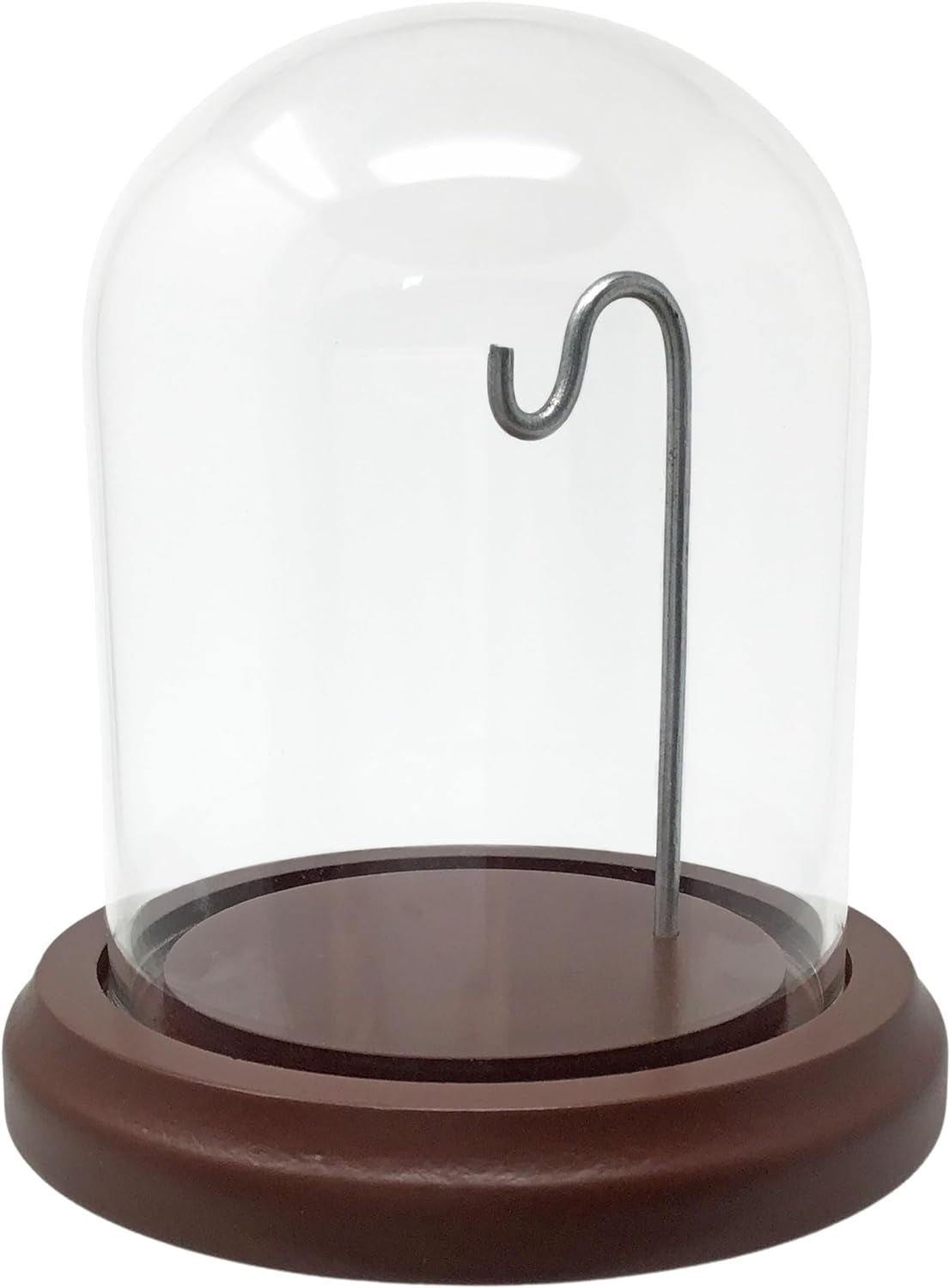 Clear Glass Dome with Hook Base - 4" H X 4" W - Wooden Base - Display ...