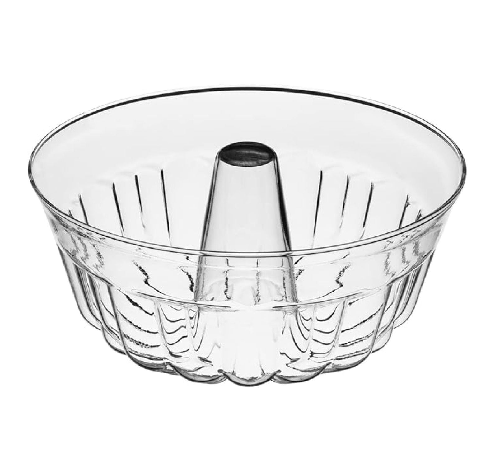Clear Glass Fluted Bundt Cake Pan | Heat, Cold, and Shock Proof, 2.1 ...