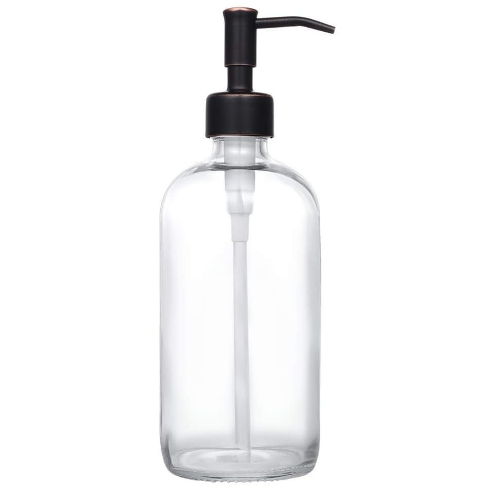 Clear Glass Jar Soap Dispenser with ORB Pump,16oz Round Bottle ...