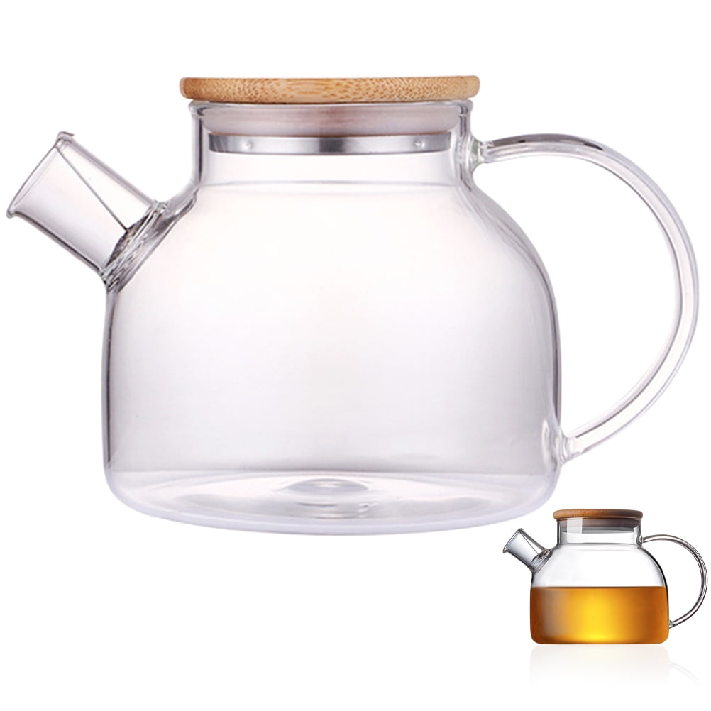 Clear Glass Loose Leaf Tea Steeper Pot Cooler Water Container Dispenser ...
