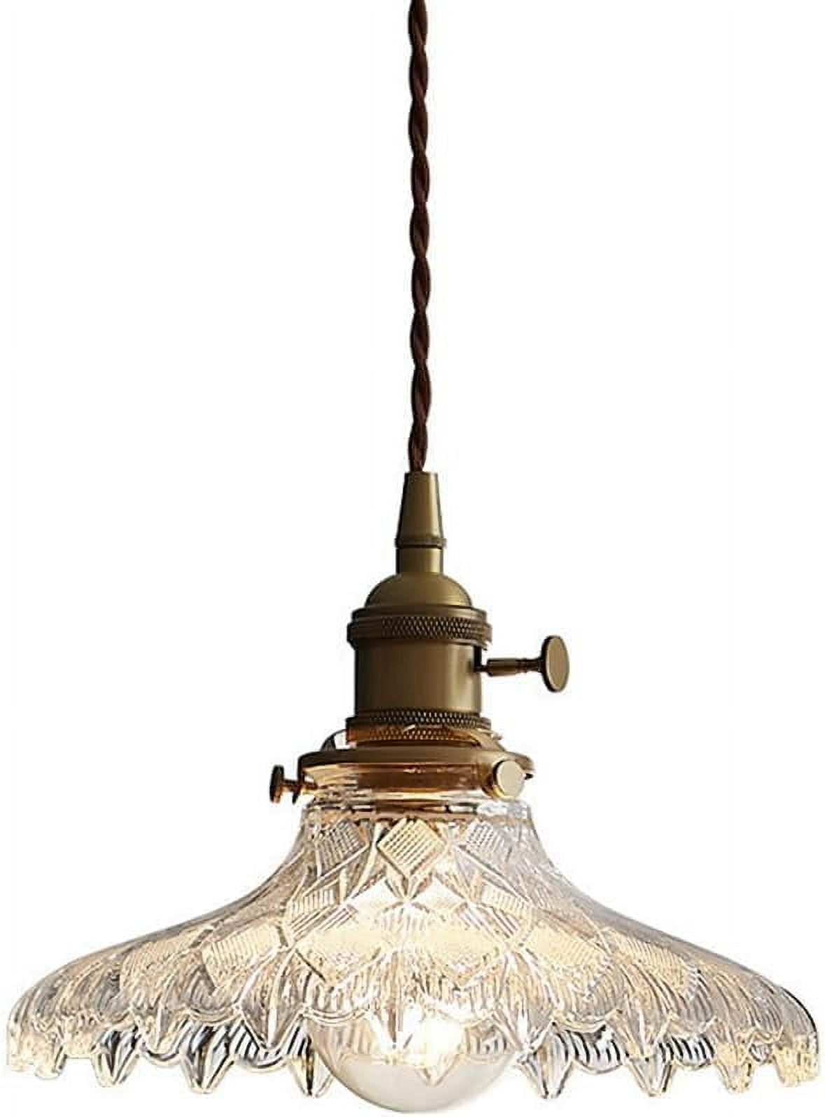 Clear Glass Pendant Light with Switch, Nordic Style Transparent Glass ...