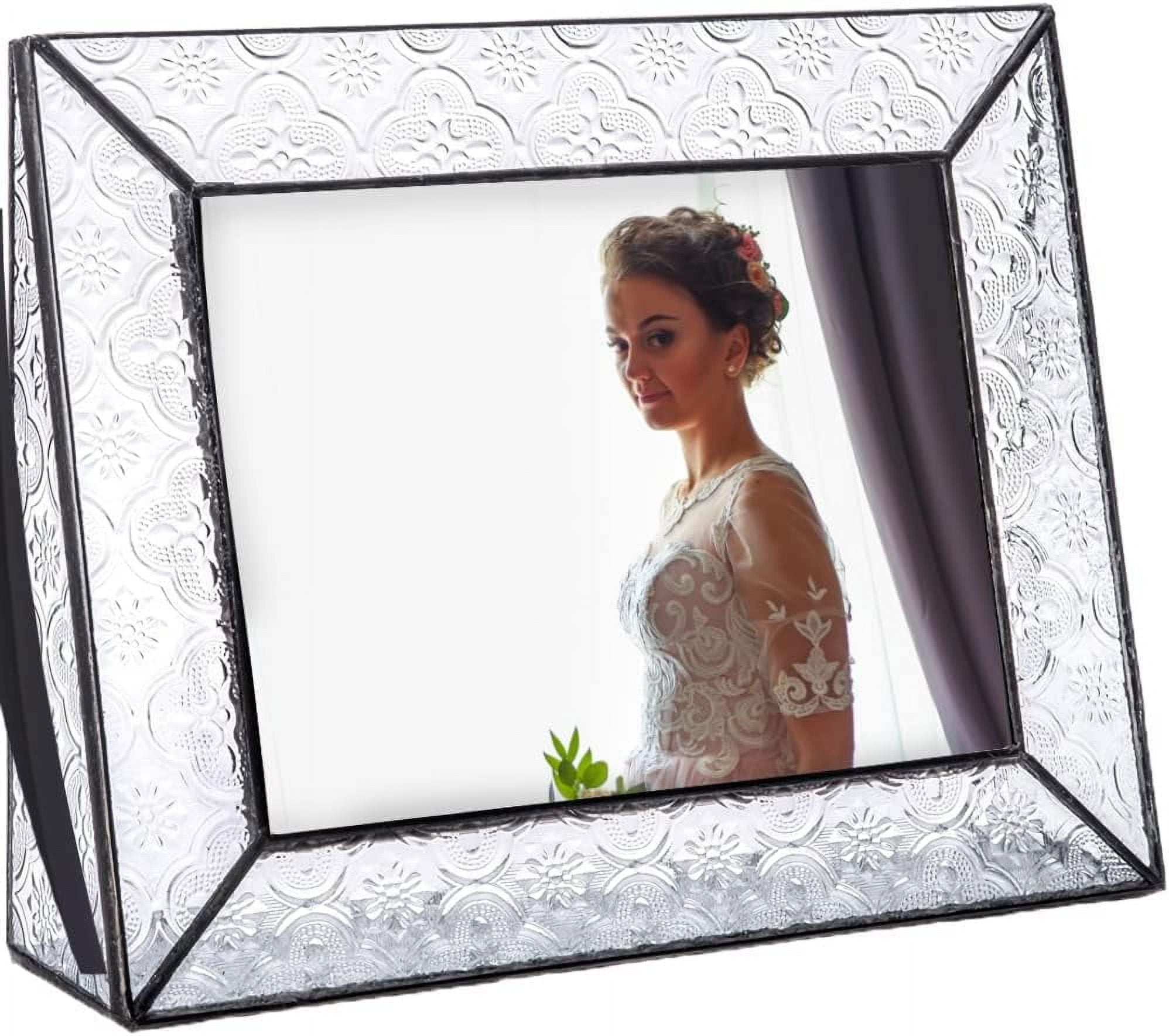 Clear Glass Picture Frame 5x7 Horizontal Photo Display Desk or Tabletop Vintage Home Décor ...