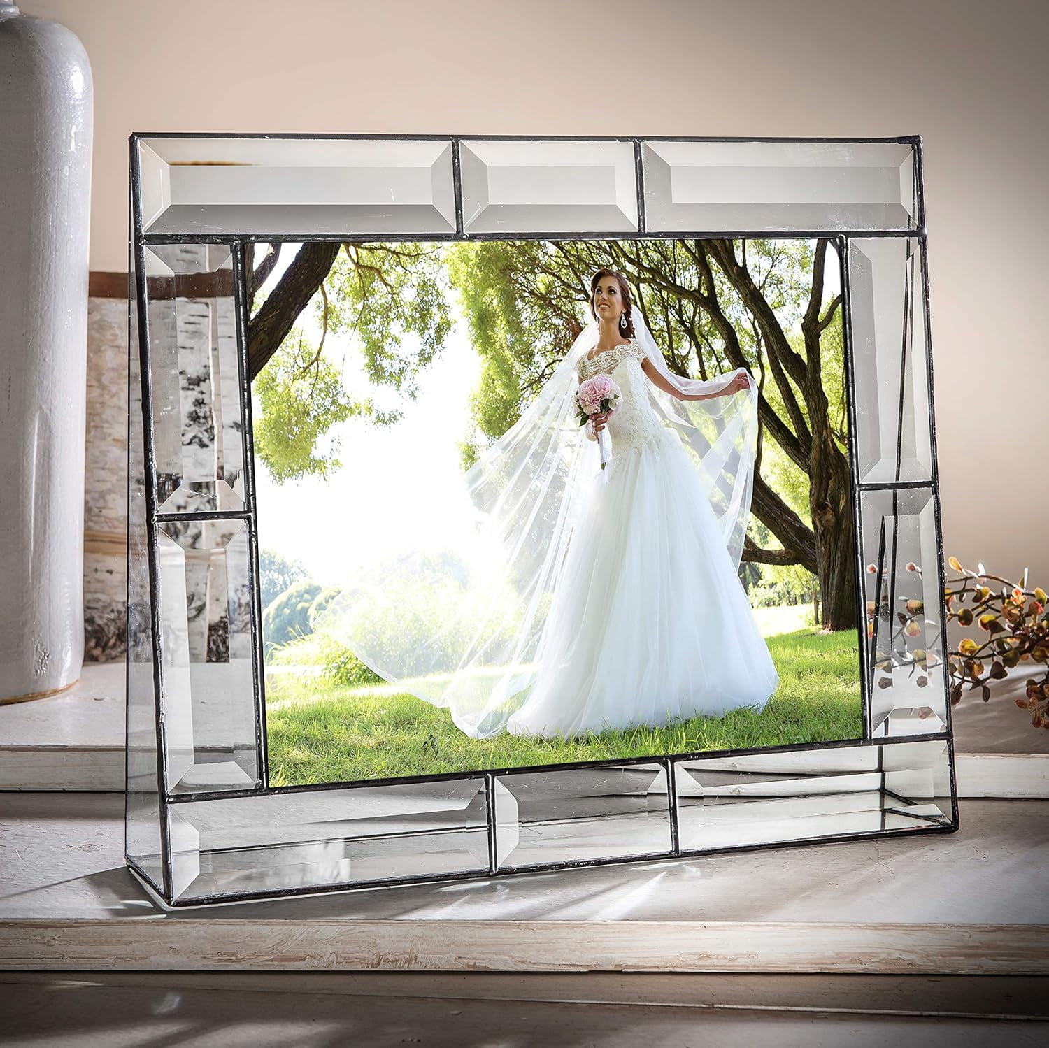 Clear Glass Picture Frame 8x10 Photo Display Desk Accessories Tabletop ...