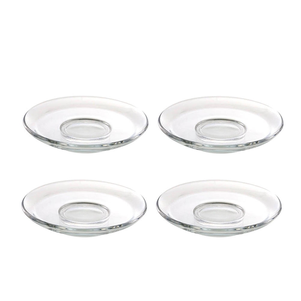 Clear Glass Plates,4Pcs Clear Glass Saucers Round Glass Plates ...