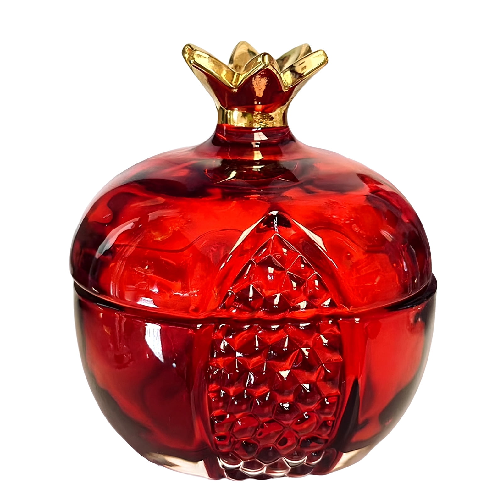Clear Glass Pomegranate Shape Candy Container with Auspiciously ...