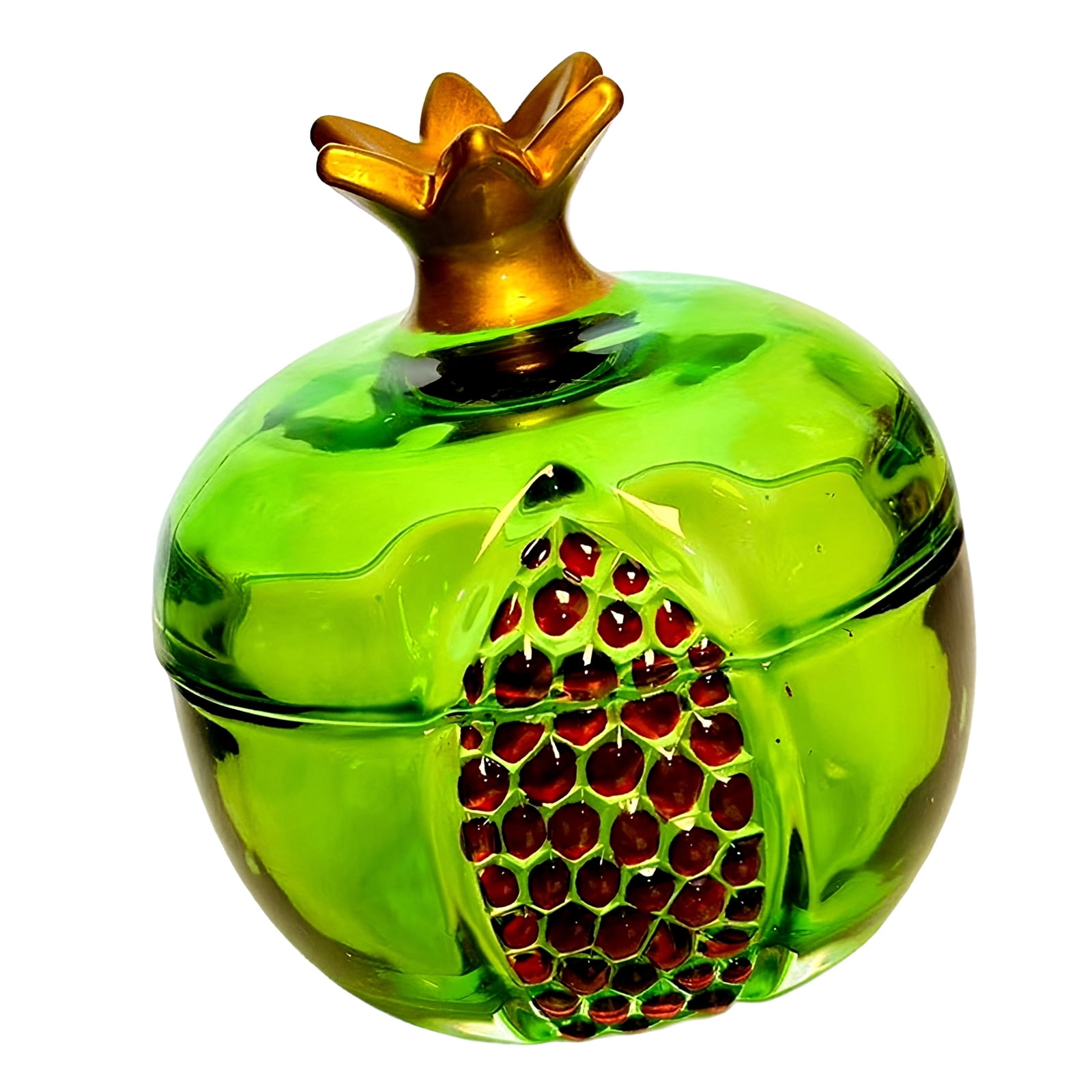Clear Glass Pomegranate Shape Candy Container with Auspiciously ...