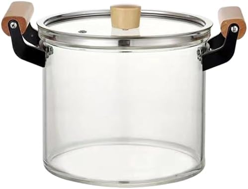 Clear Glass Pot for Cooking Borosilicate Glass Stovetop Pot with Lid ...