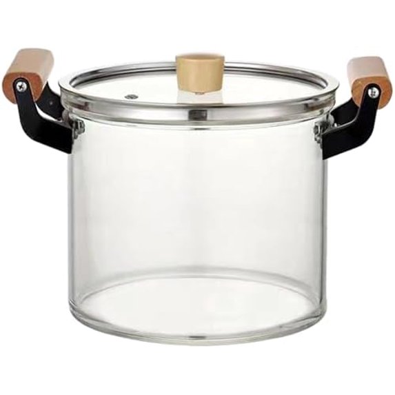 Clear Glass Pot for Cooking Borosilicate Glass Stovetop Pot with Lid ...