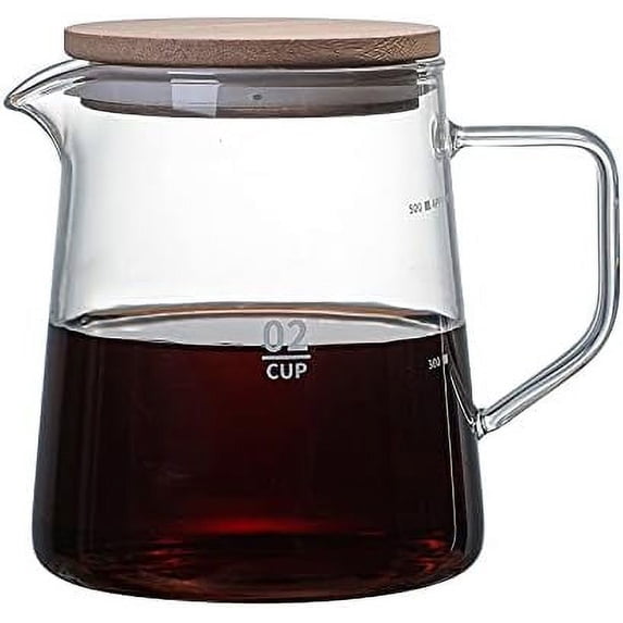 Clear Glass Range Coffee Server, 300 ML(10oz) Coffee Carafe with Lid ...